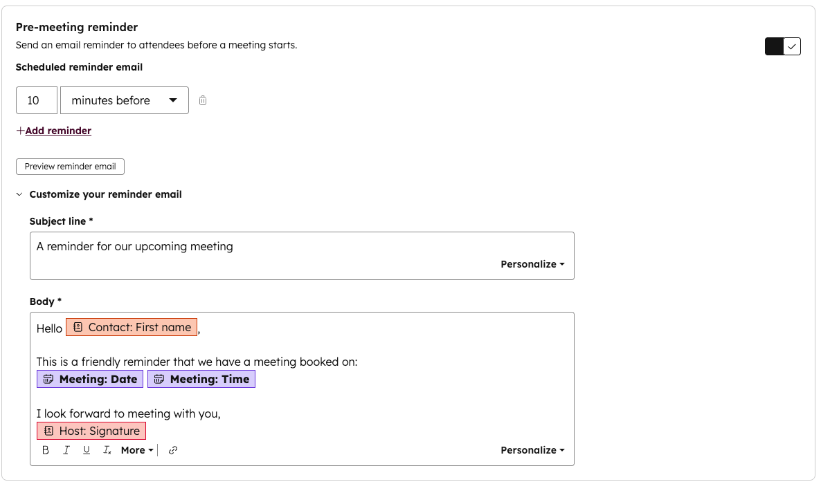 Create scheduling pages with the meetings tool