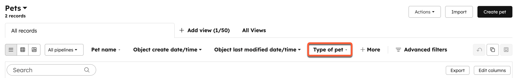 Create and edit custom objects