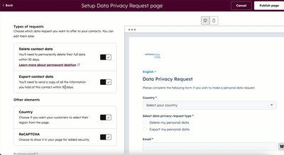 Manage data privacy requests