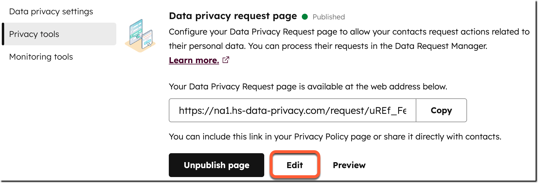 Manage data privacy requests