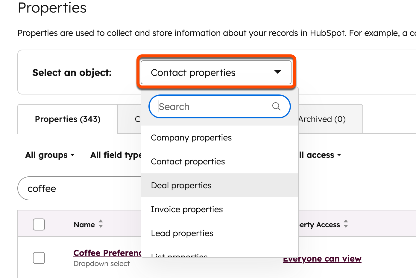 Create and edit properties