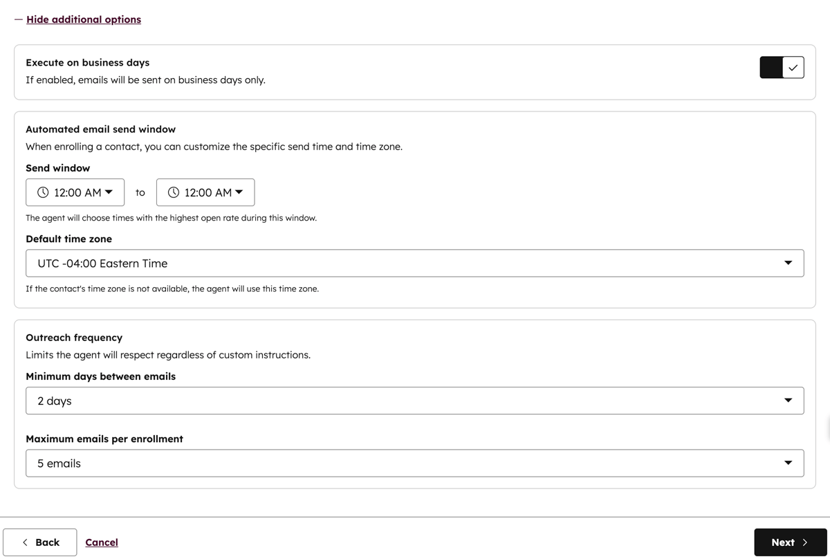 Set up and use the prospecting agent