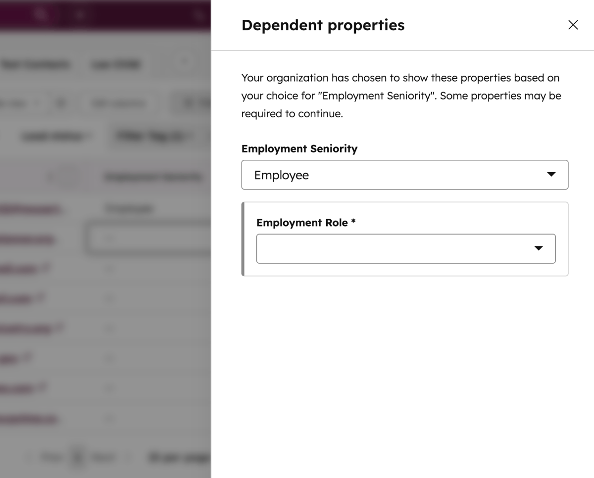 Set up conditional logic for enumeration properties