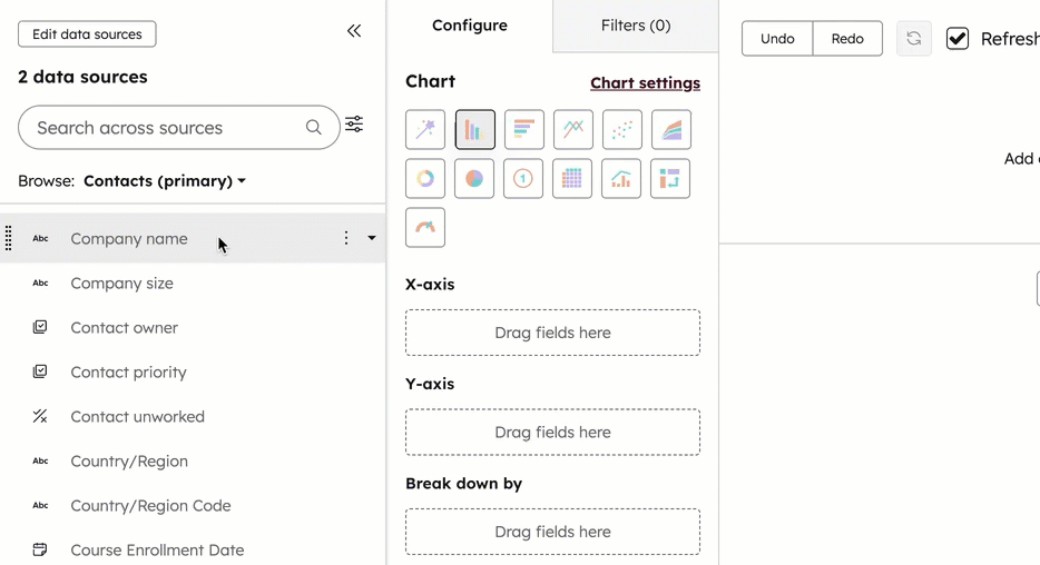 Create reports with the custom report builder