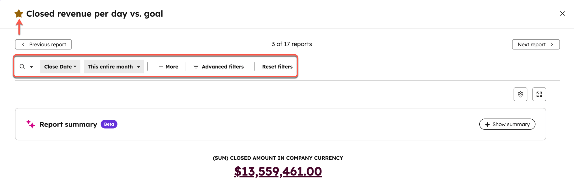 Interact with reports in the report viewer