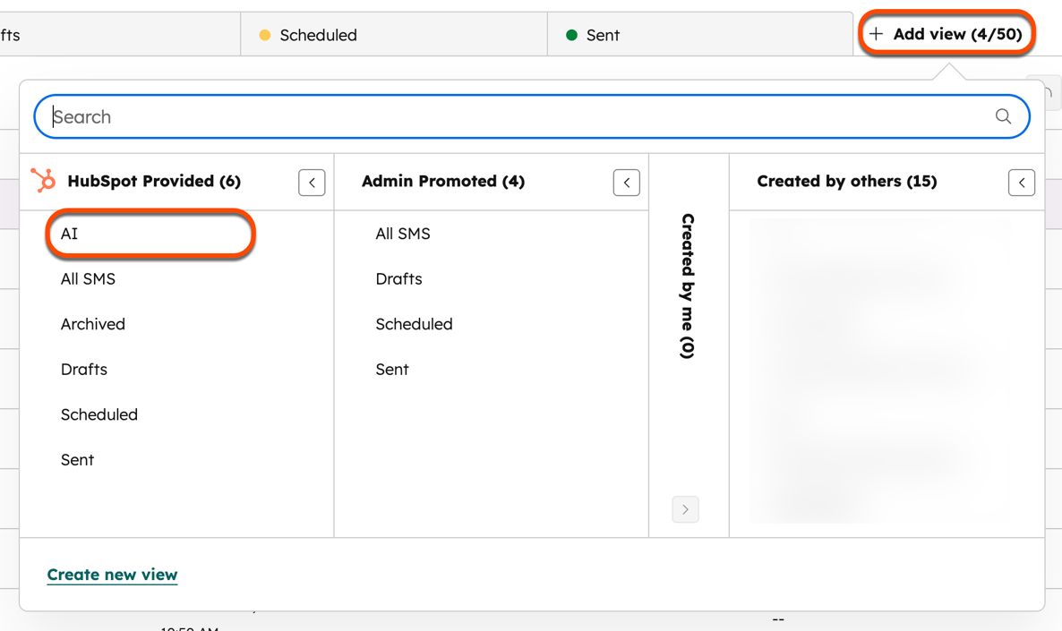 Filter SMS messages that use AI content