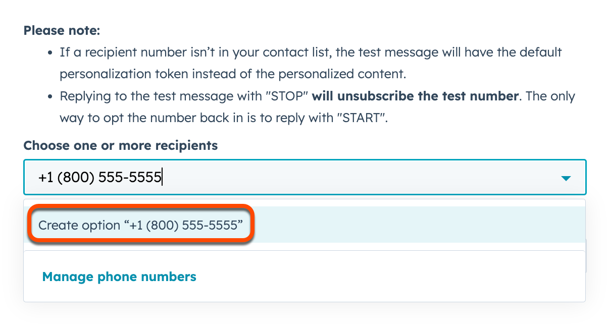 Create and send SMS messages in HubSpot