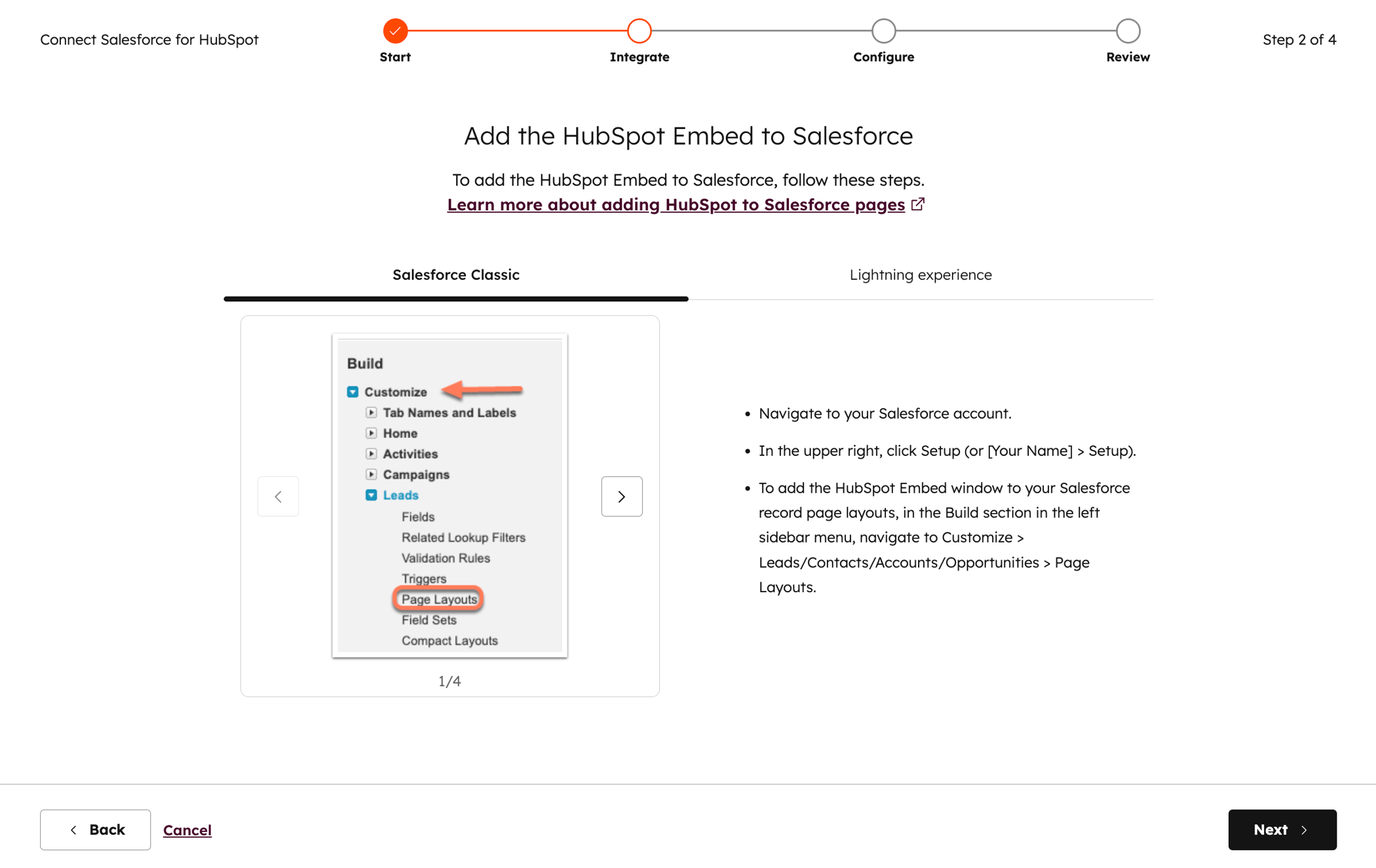 Install the HubSpot-Salesforce integration