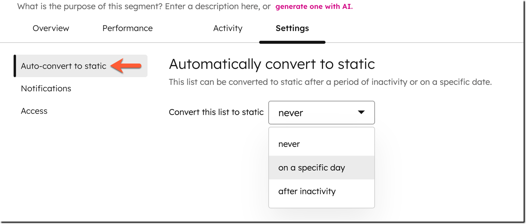 Change the type of a segment
