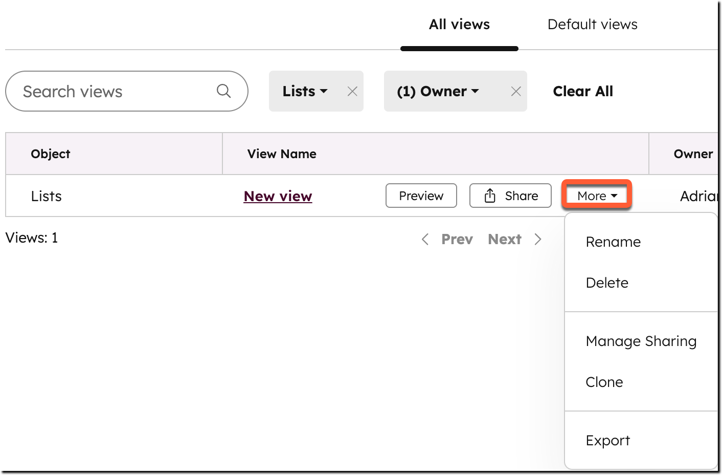 Filter segments and manage segment views