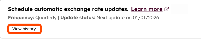 Turn on automatic updates to currency exchange rates