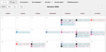 Manage your social publishing schedule on the social calendar