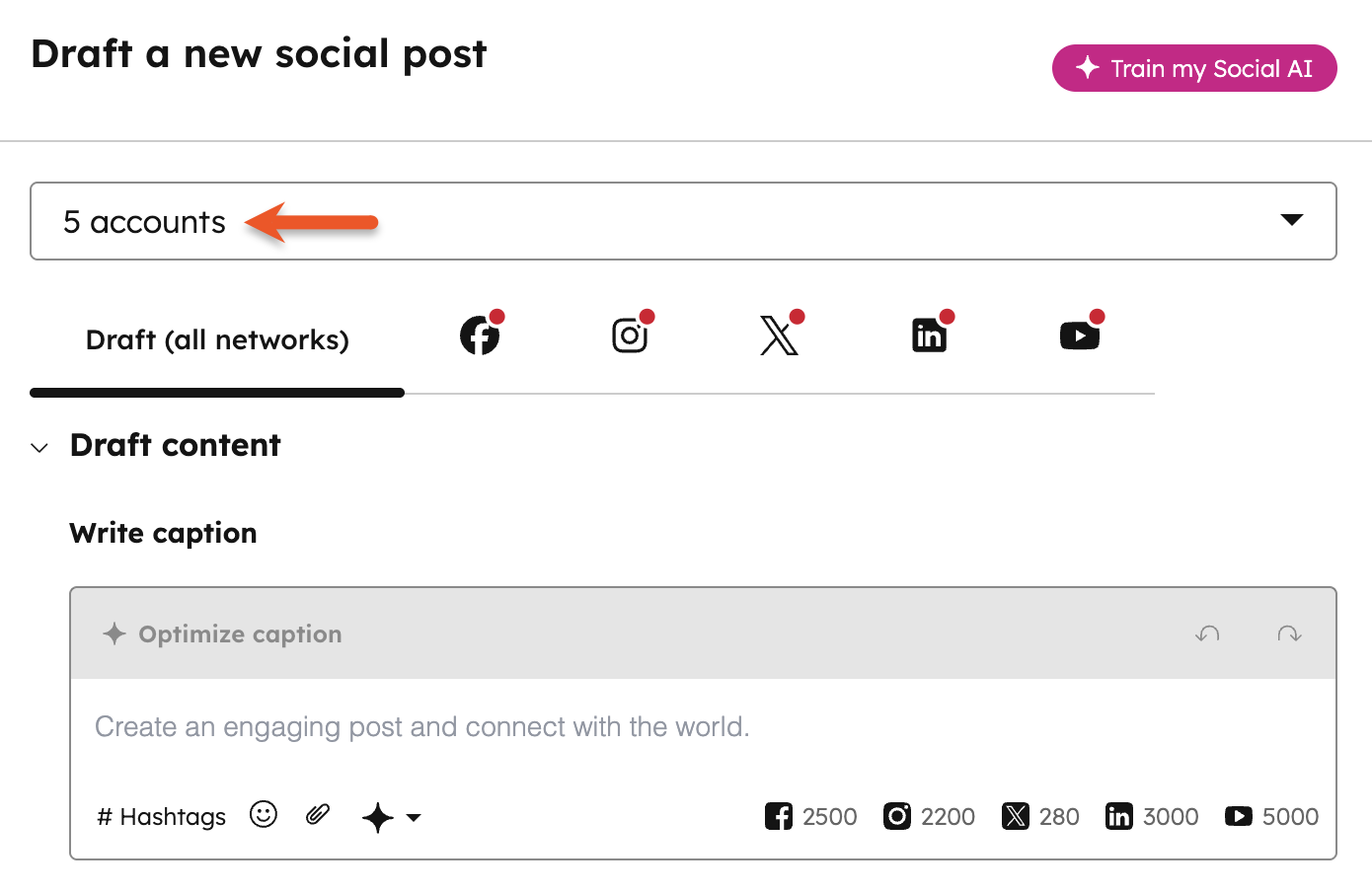Create and publish social posts