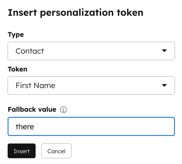 Add personalization tokens to a template or snippet