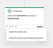 Clone and move workflow actions