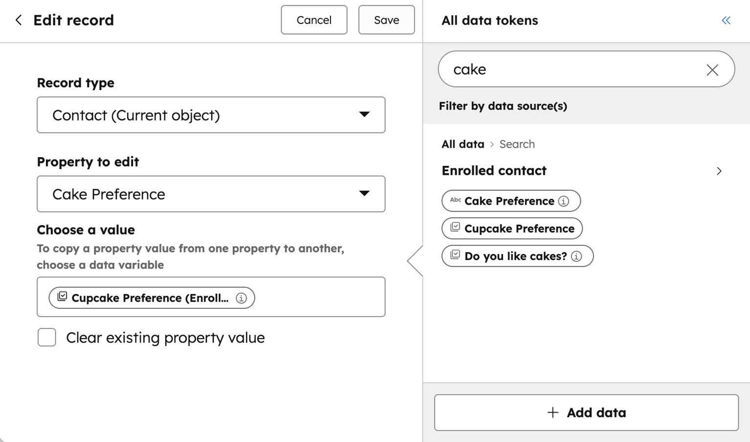 Edit records using workflows