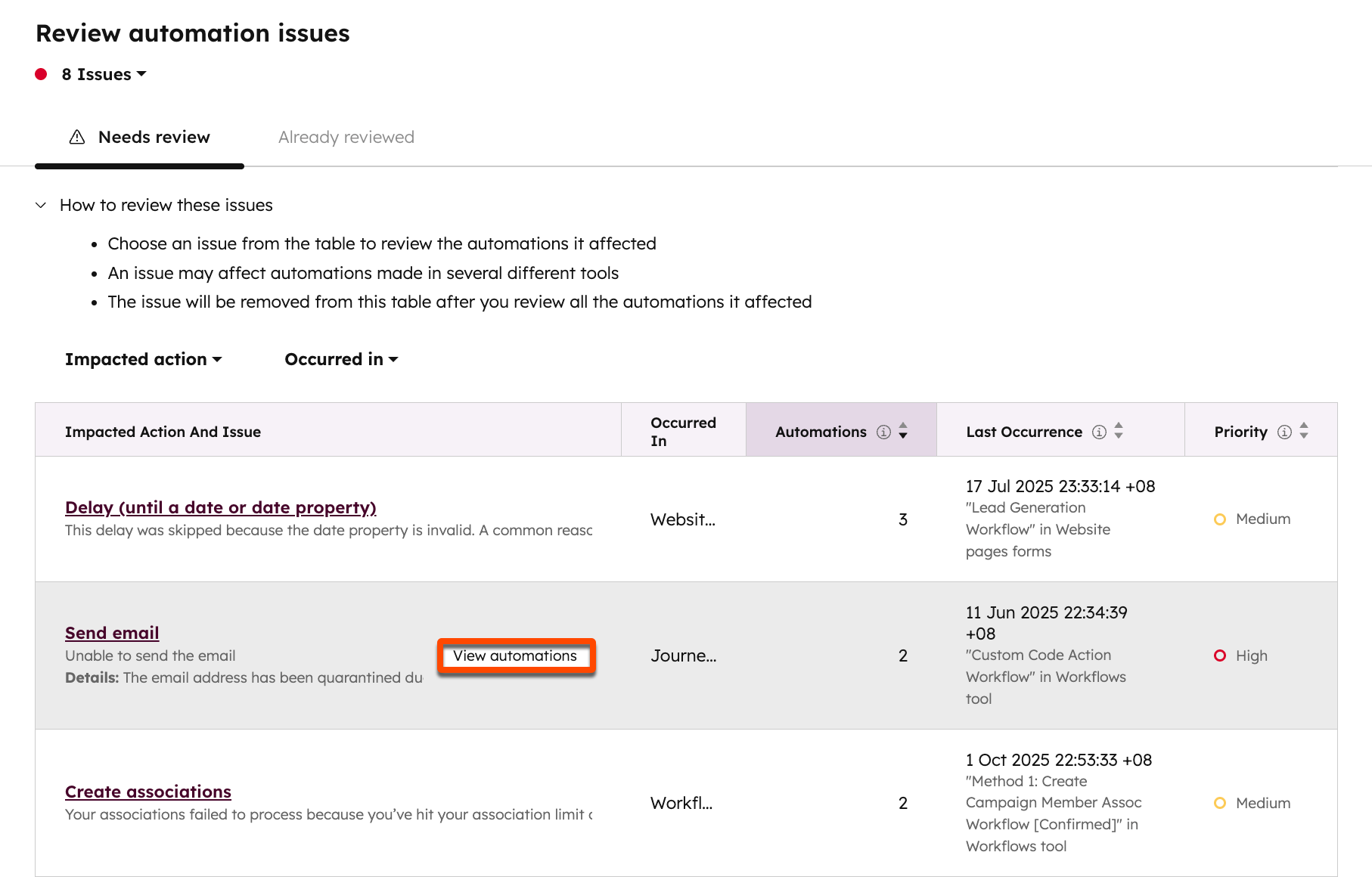Troubleshoot automation issues