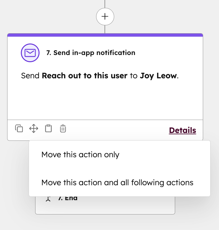Clone and move workflow actions