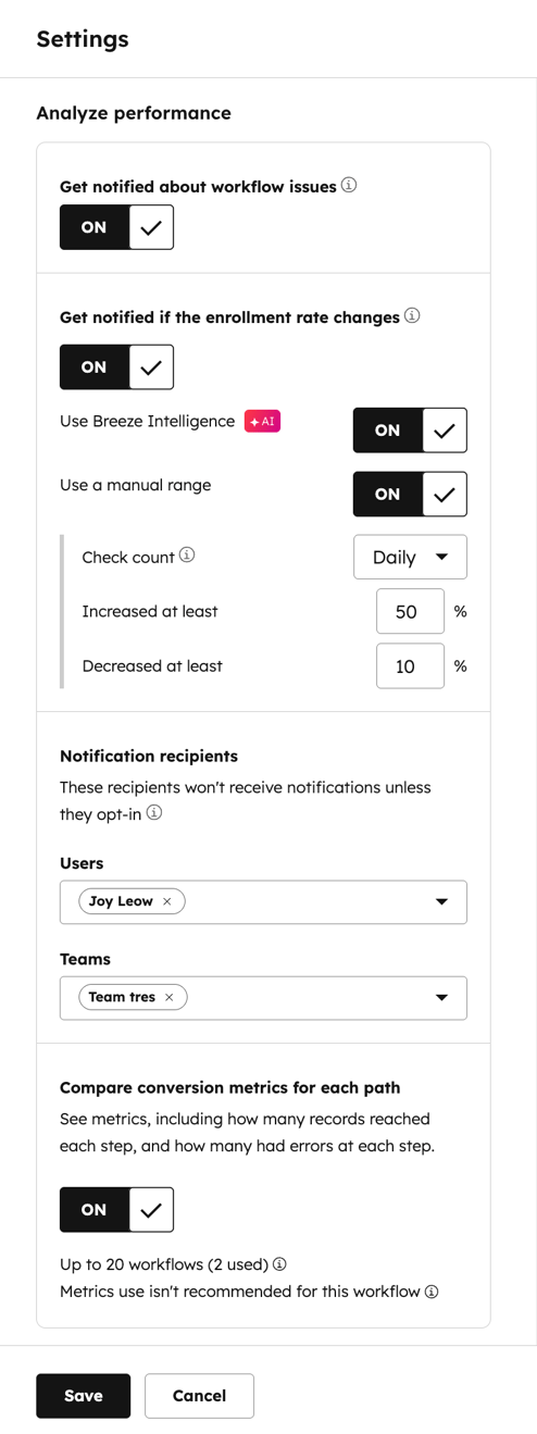 Manage Workflow Settings