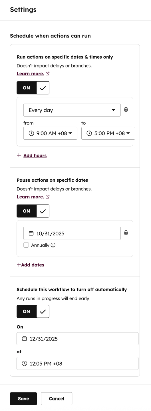 Manage Workflow Settings