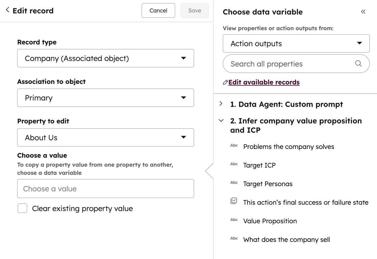 Use Breeze to infer company value proposition and ICP in workflows