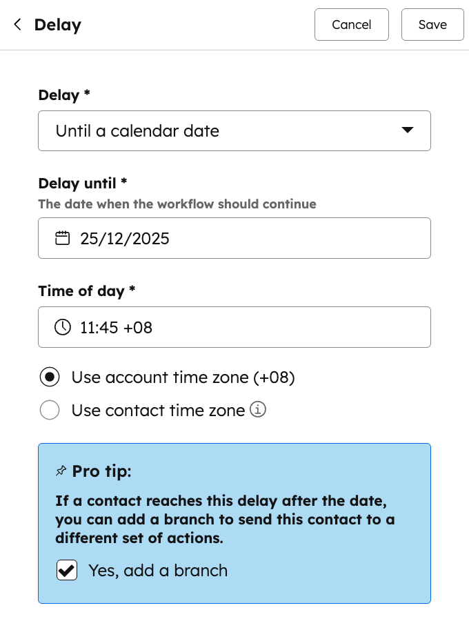 Use delays in your workflows