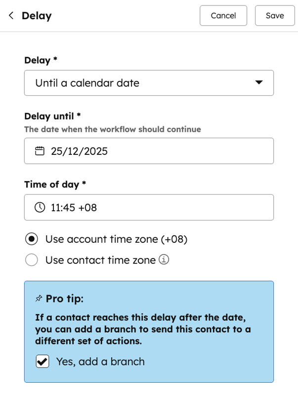 Use delays in your workflows