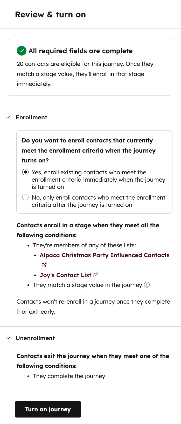 Use journey automation