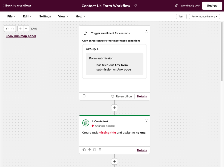 Save placeholder workflow actions