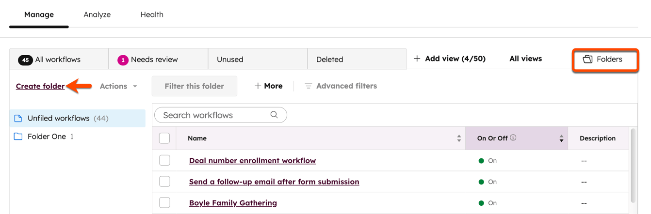 Organize and manage your workflows