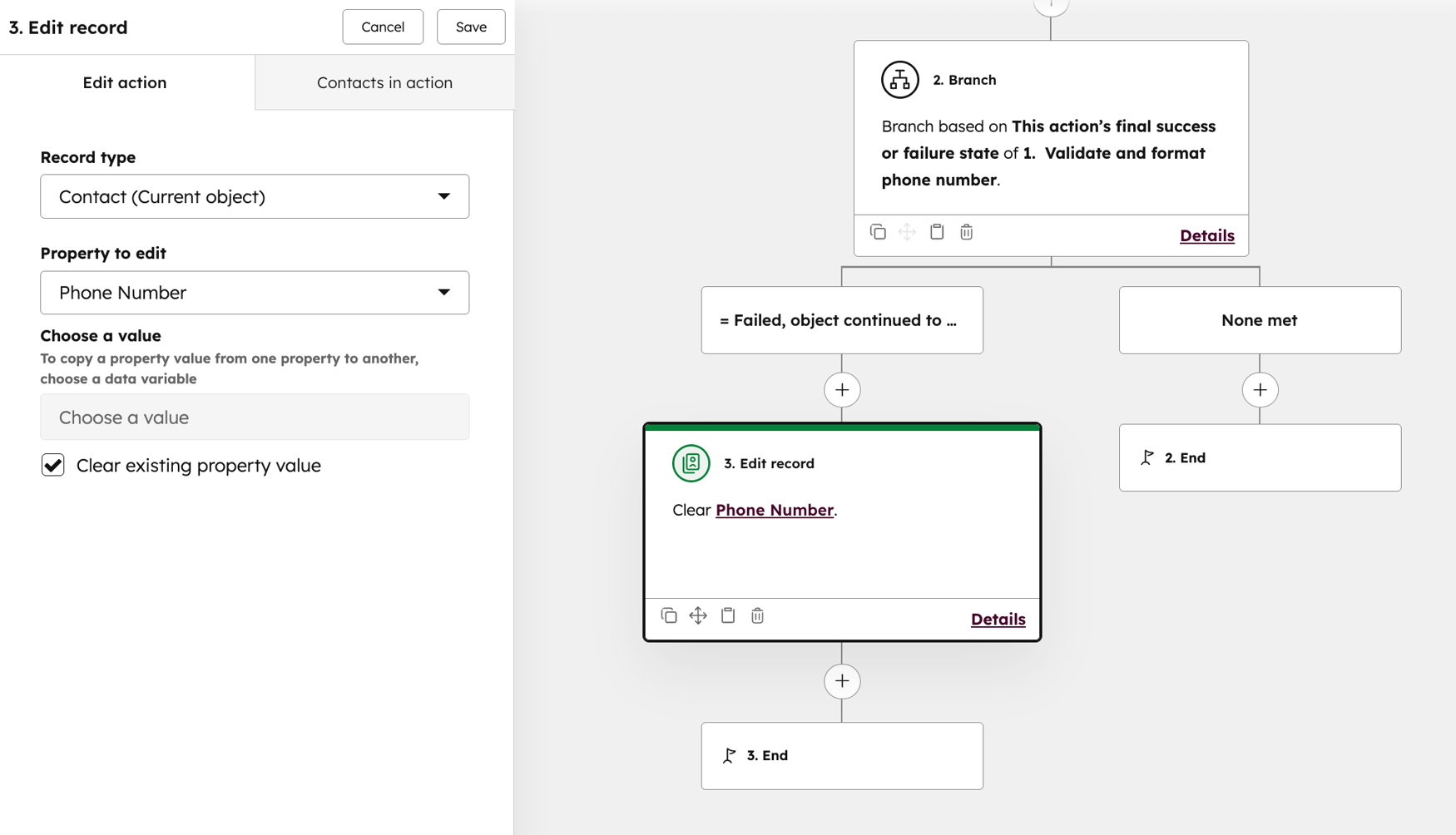 Format phone numbers using workflows