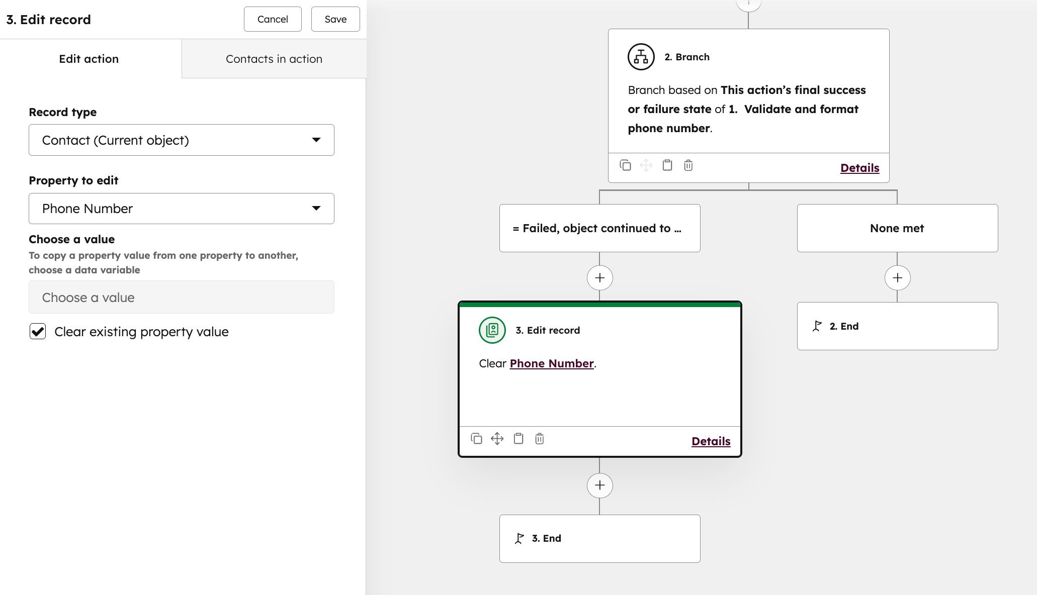 Format phone numbers using workflows