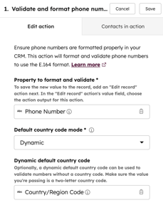 Format phone numbers using workflows