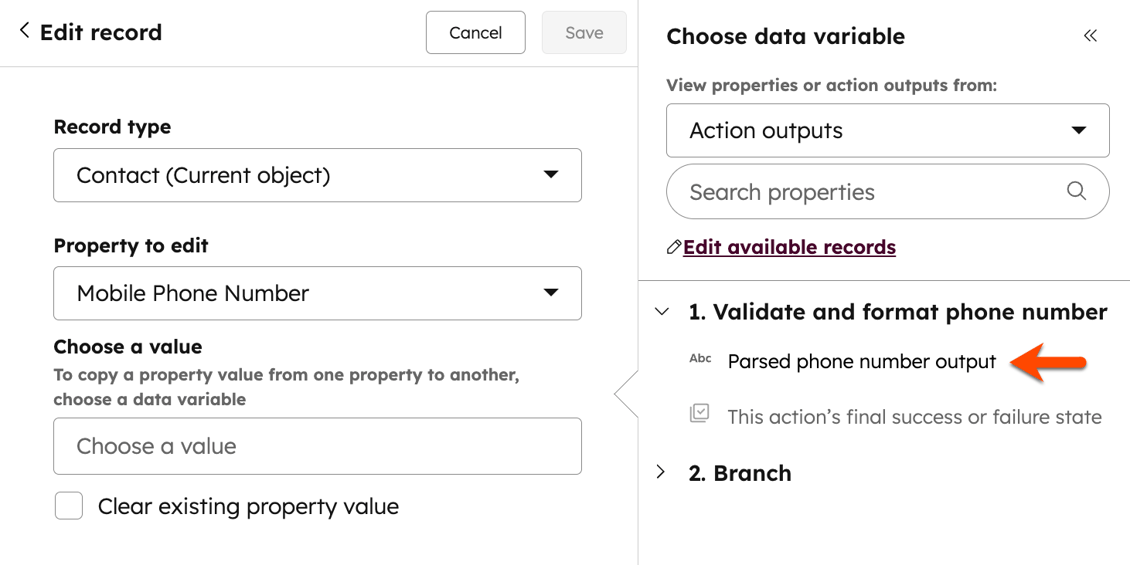 Format phone numbers using workflows