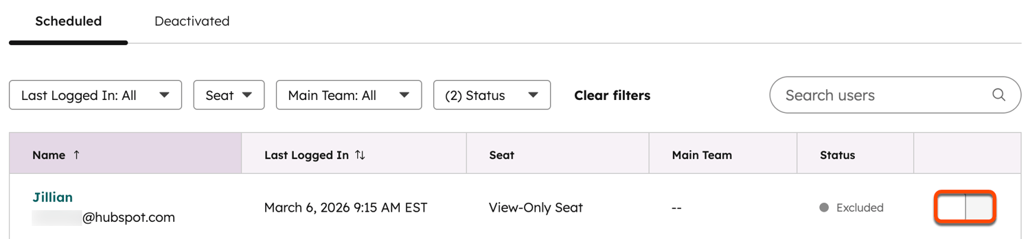 Automatically deactivate inactive users