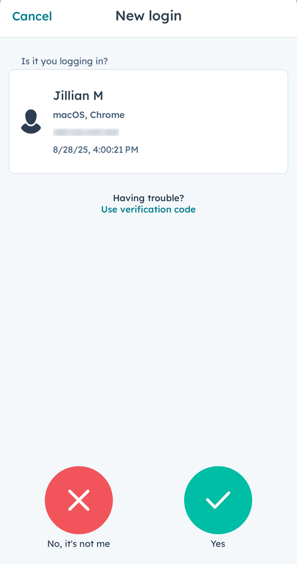 Set up two-factor authentication for your HubSpot login