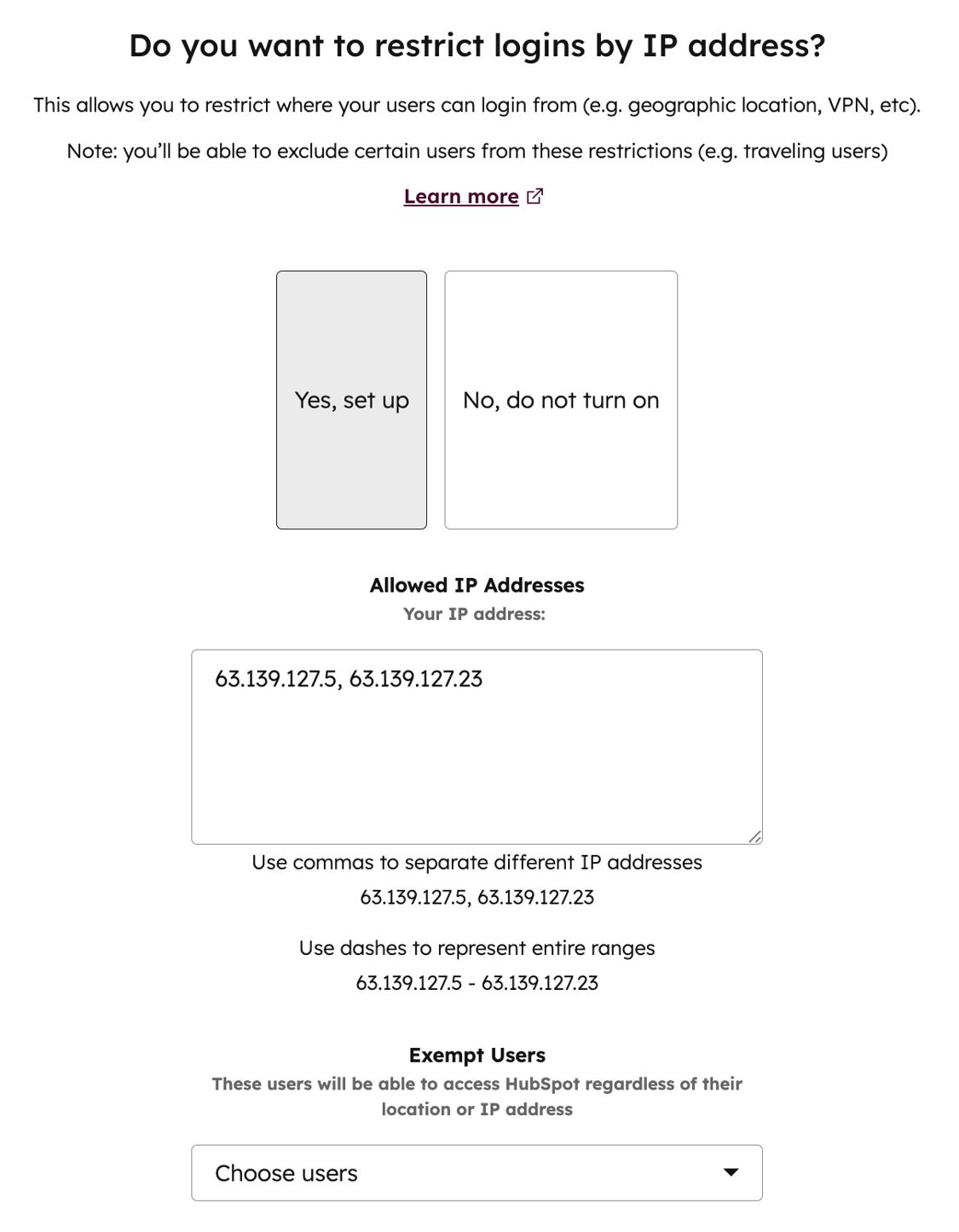 Restrict which login methods users can use to access your account