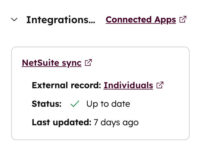 Use the NetSuite integrations sync card