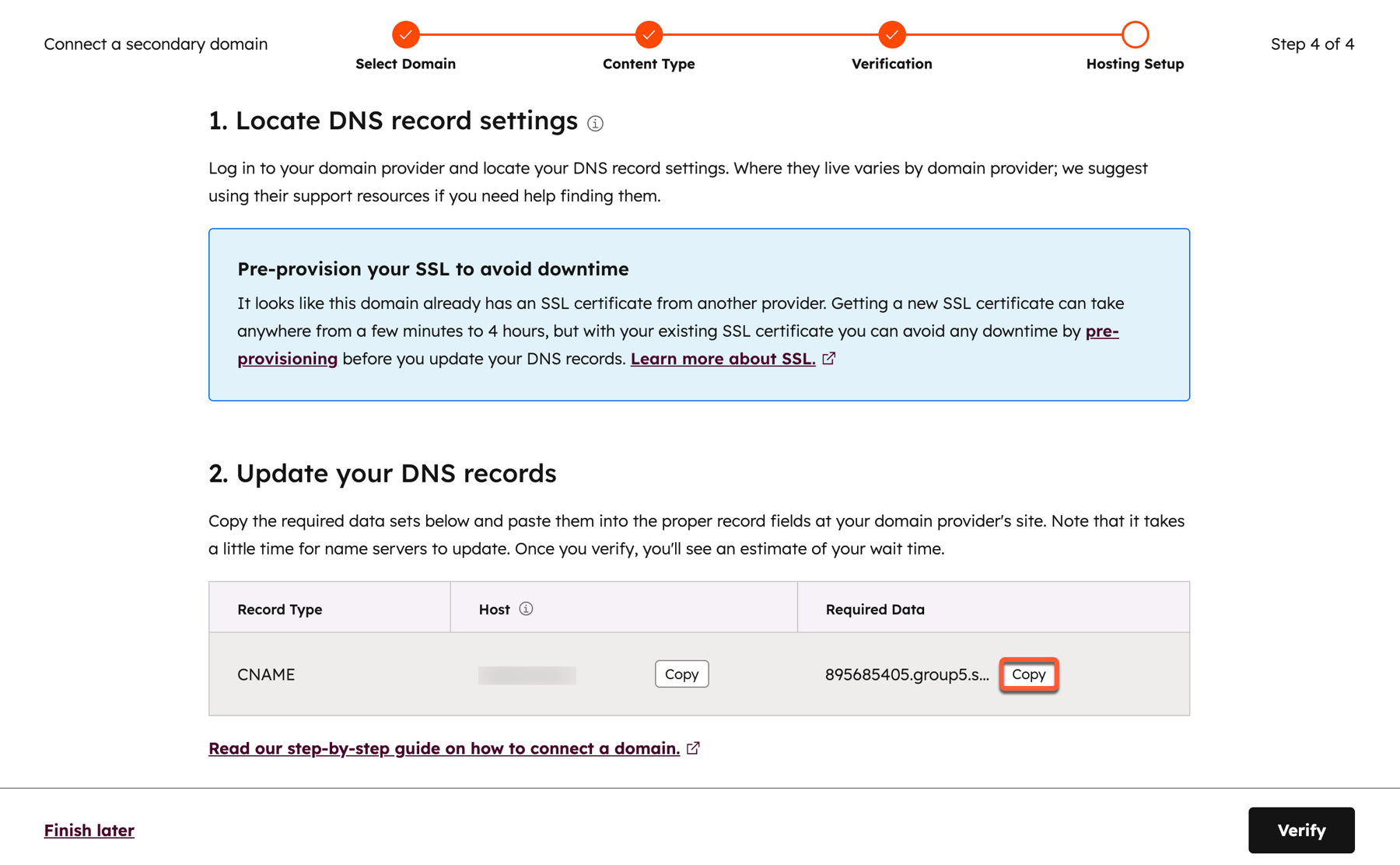 Update DNS records
