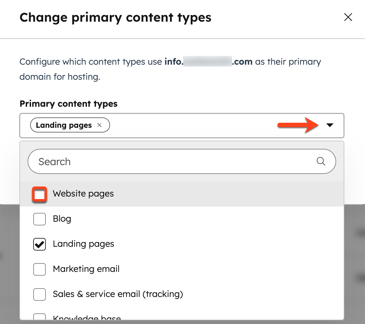 Change the hosting domain for HubSpot content