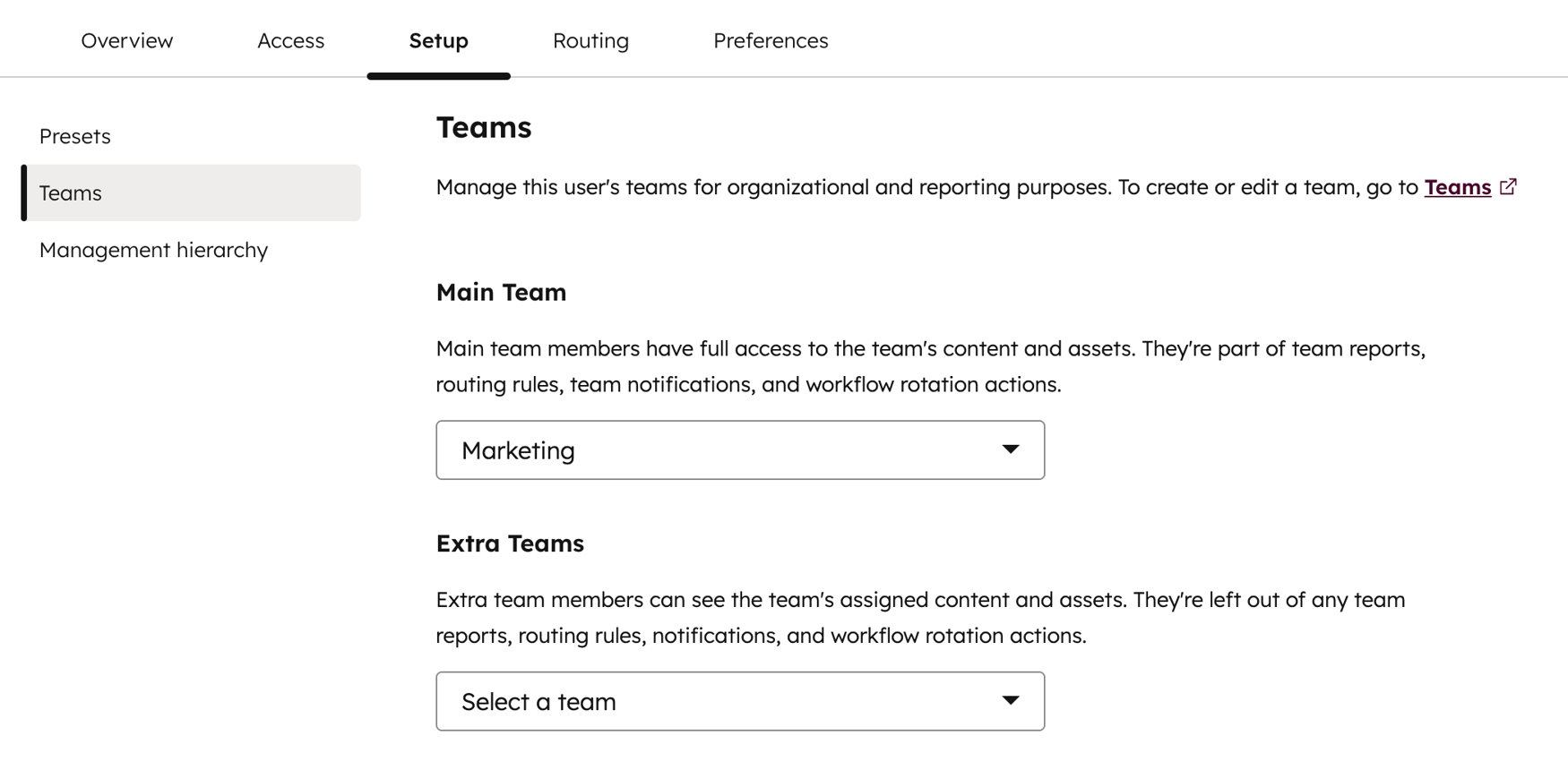 Create and manage teams
