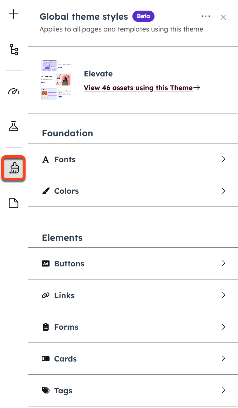 Edit Theme Settings