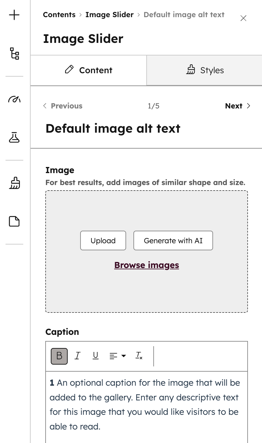 Use image slider modules