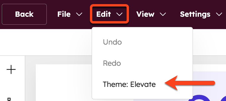 Edit theme settings