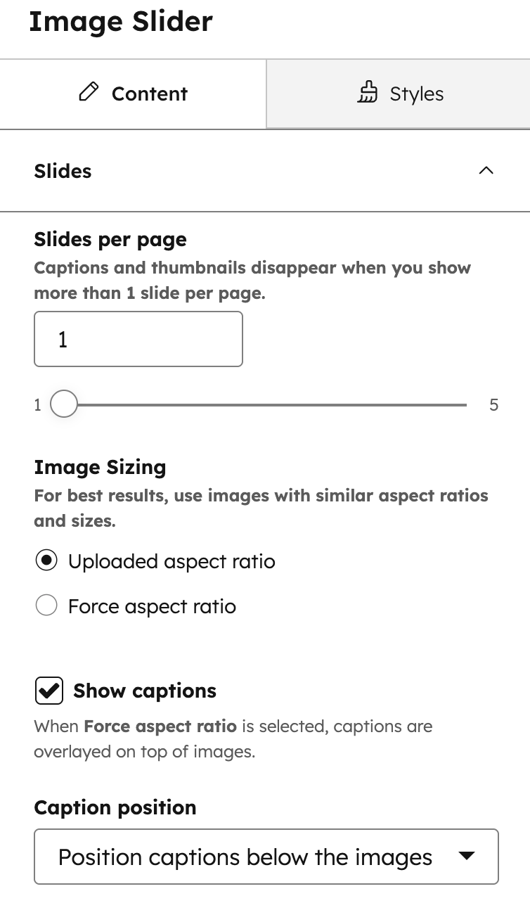 Use image slider modules