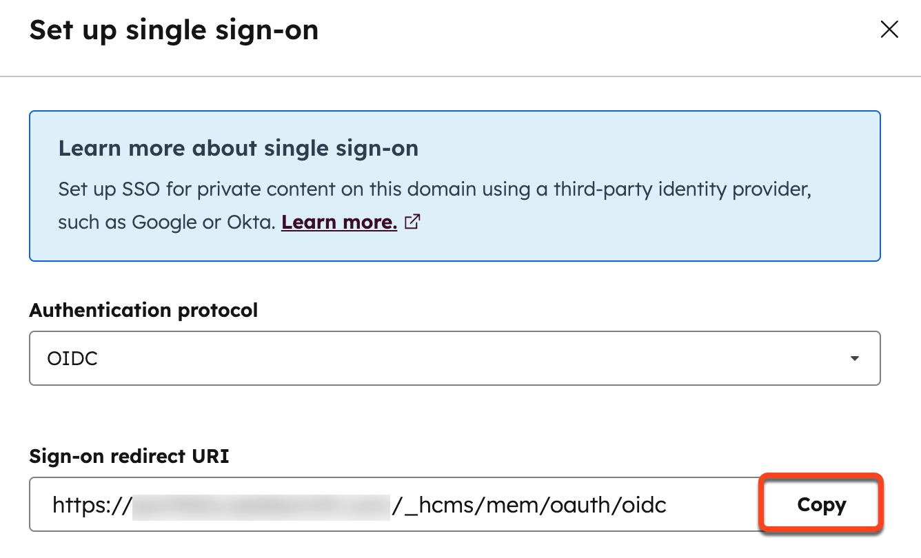 Set up single sign-on (SSO) to access private content