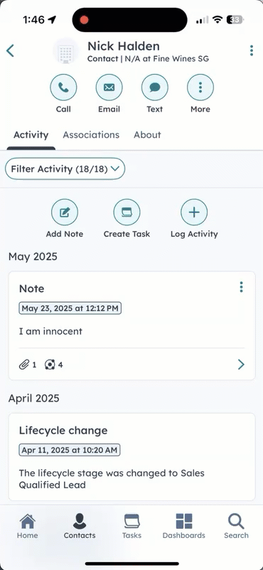 Create and manage records in the HubSpot mobile app