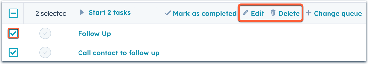 Edit or delete tasks