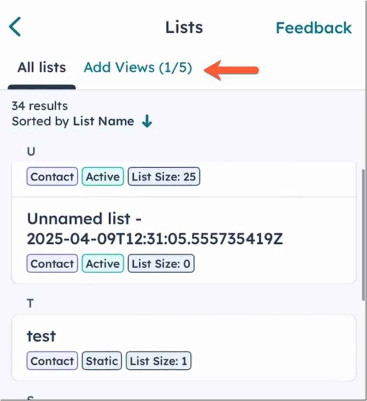 Use segments in the HubSpot mobile app