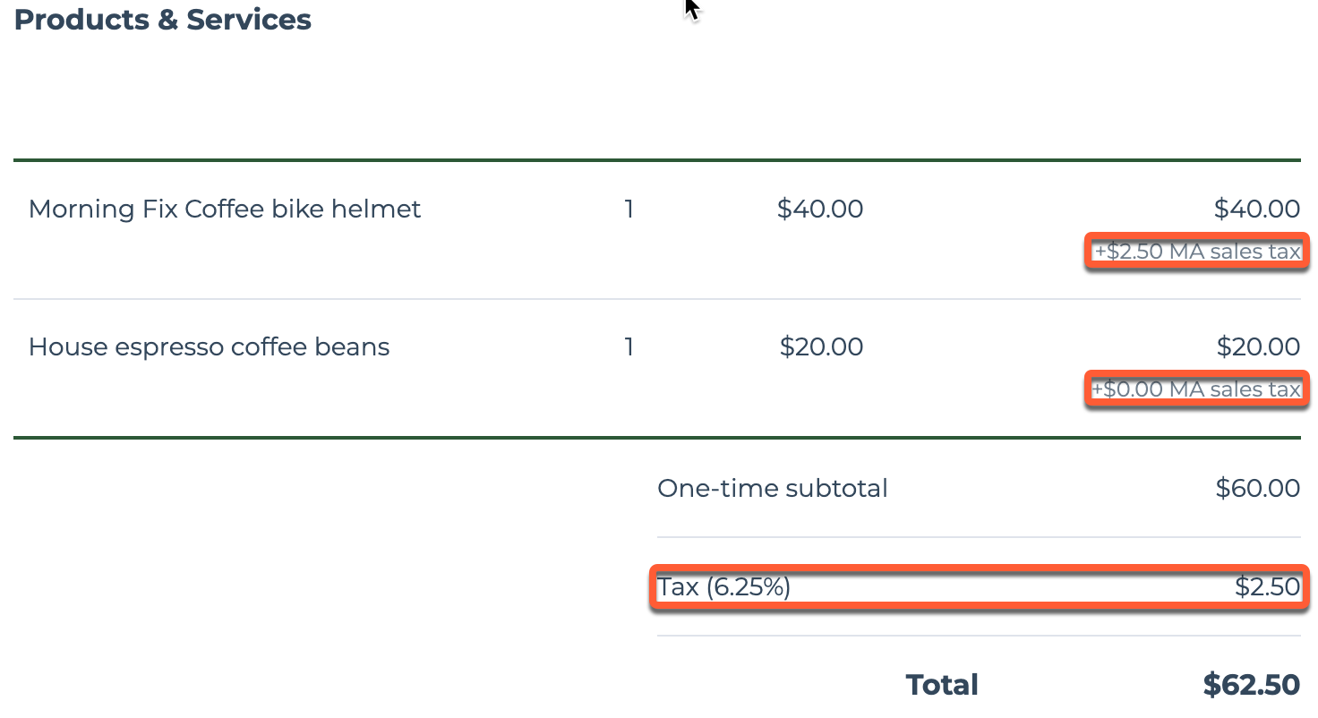 Set up automated tax and tax rates